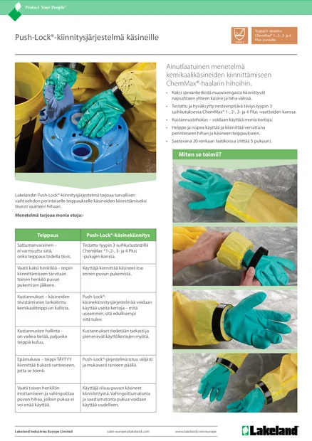 CE Push Lock PDS FI 2020 | Guide | Lakeland Industries Global PPE