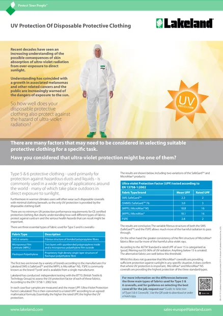 CE UV Leaflet EN | Guide | Lakeland Industries Global PPE