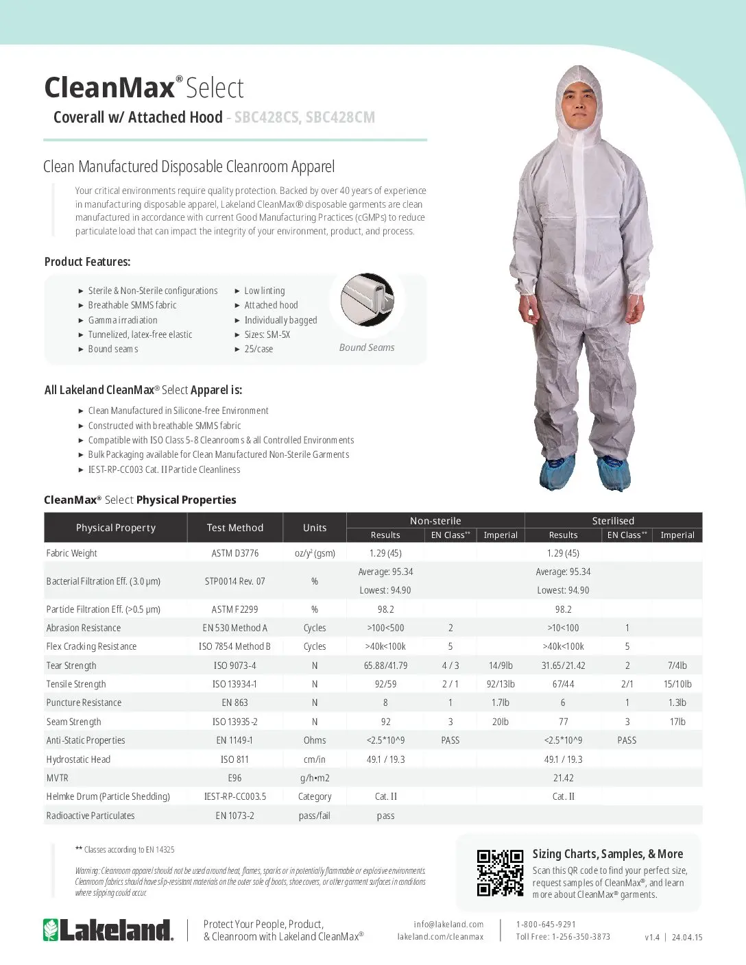 Lakeland CleanMax Select - Disposable Cleanroom Coverall with Hood