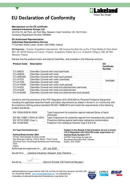 CleanMax (Full Body) - Declaration of Conformity | Declaration of ...