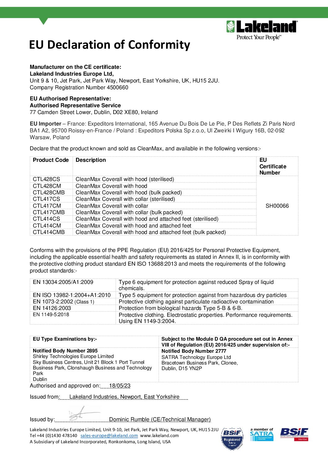 CleanMax (Full Body) - Declaration of Conformity | Declaration of ...