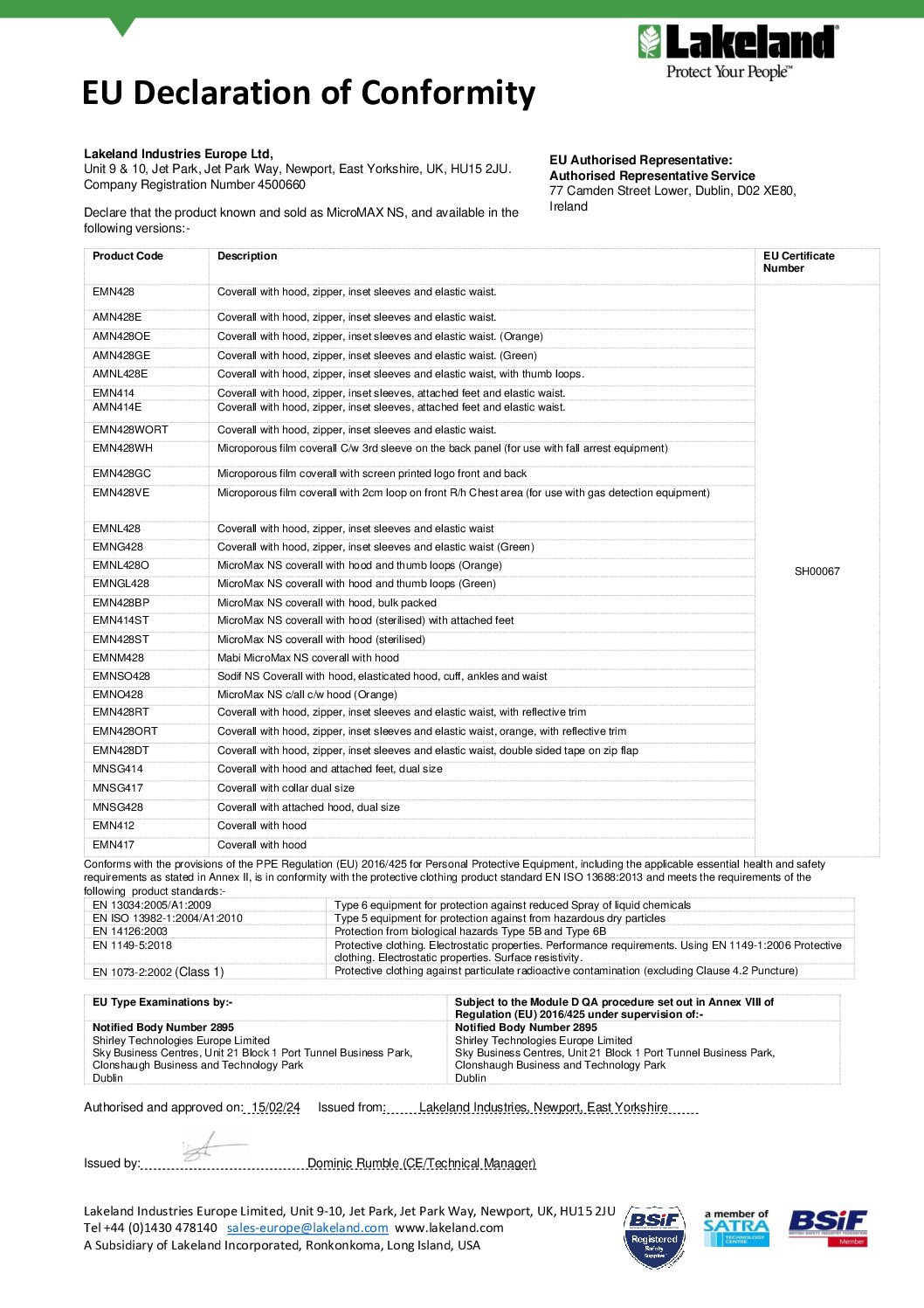 MicroMax NS (Full Body) - Declaration of Conformity | Declaration of ...