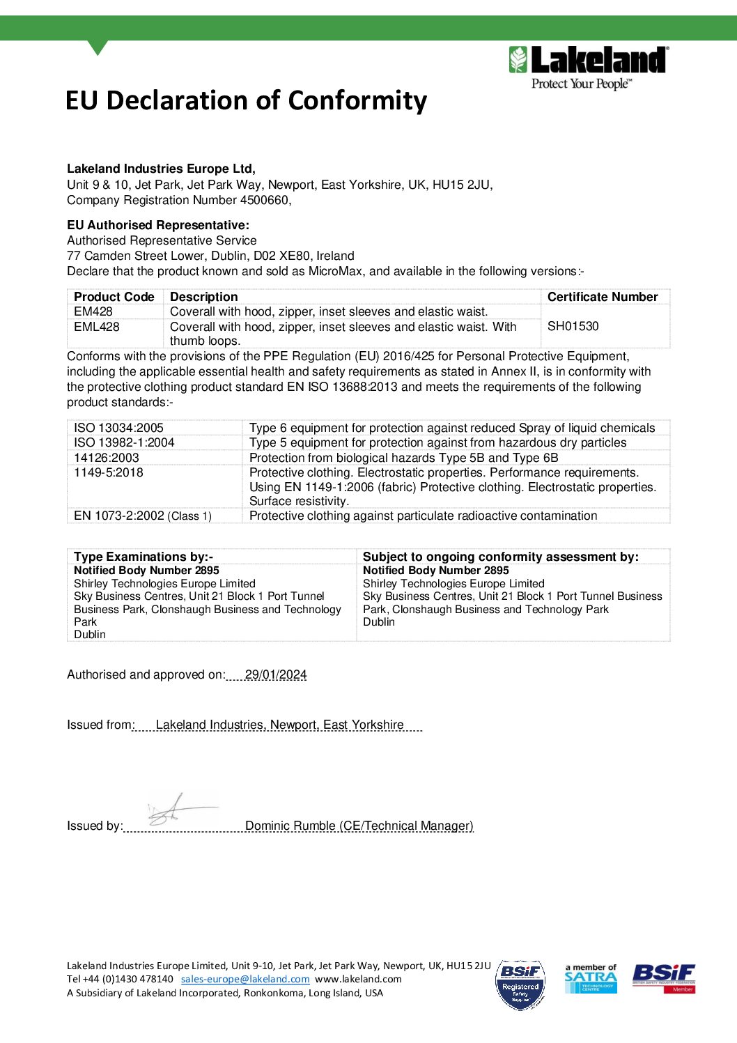 MicroMax (Full Body) - Declaration of Conformity | Declaration of ...