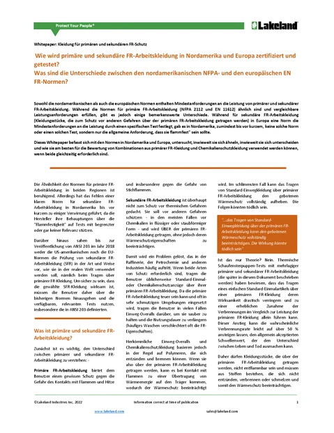 Lakeland FR Standards Whitepaper DE FINAL | Guide | Lakeland Industries ...