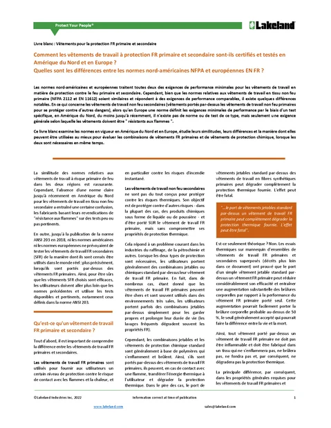 Lakeland FR Standards Whitepaper FR FINAL | Guide | Lakeland Industries ...